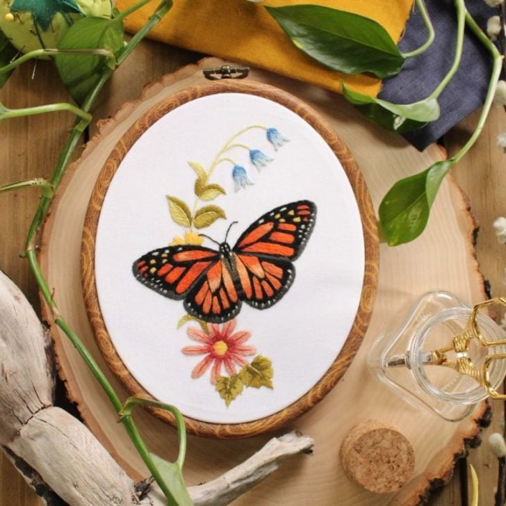 How To Embroider A Butterfly (Easy and Colorful!)