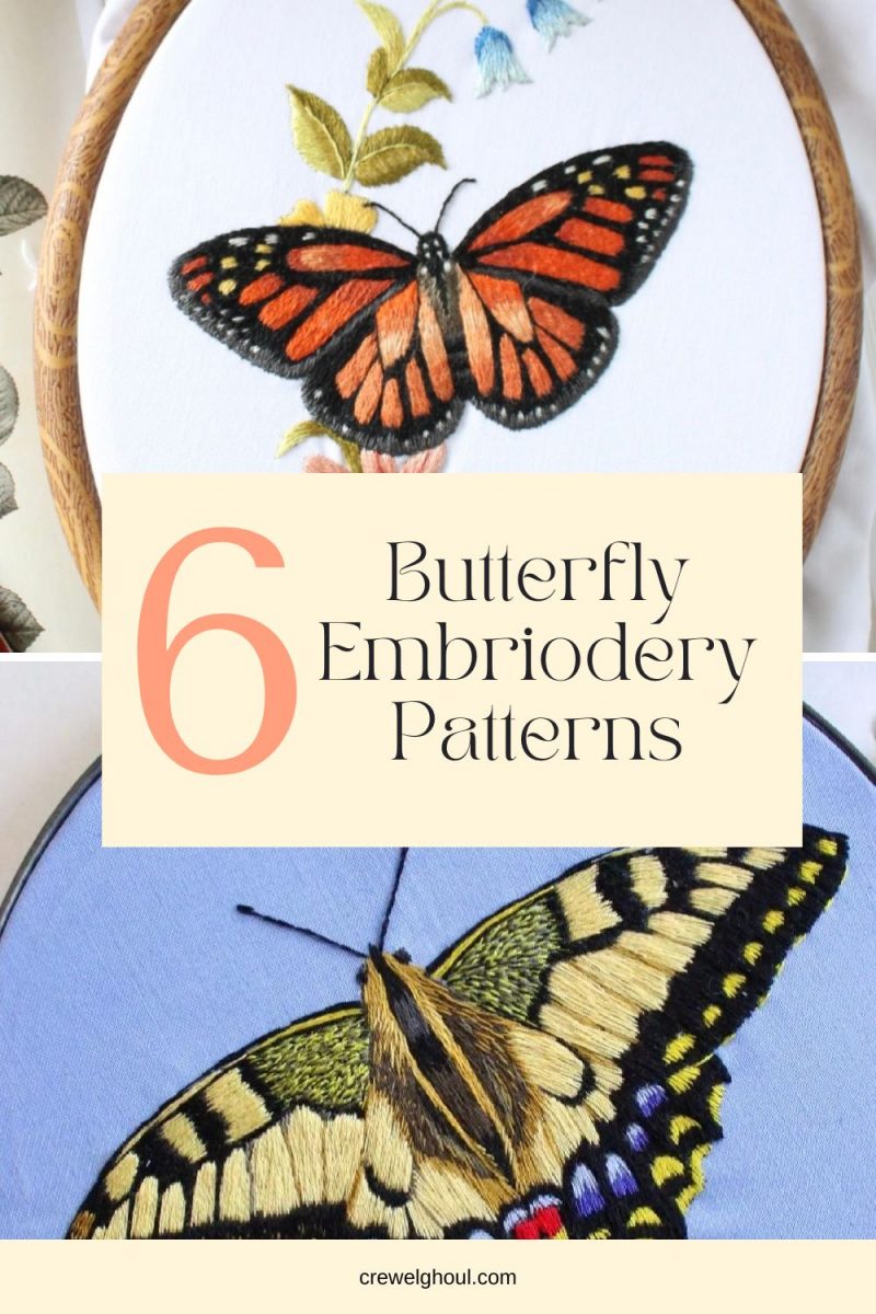9 Beautiful Butterfly Embroidery Patterns (+ 2 Free Designs!)