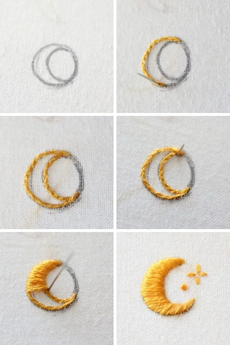 How To Embroider A Moon