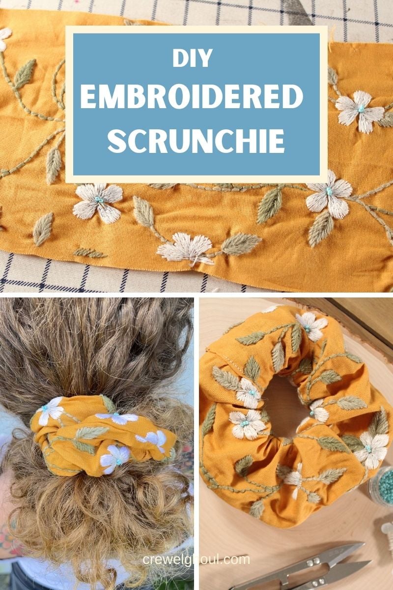How To Make A Flower Embroidered Scrunchie [Easy DIY]