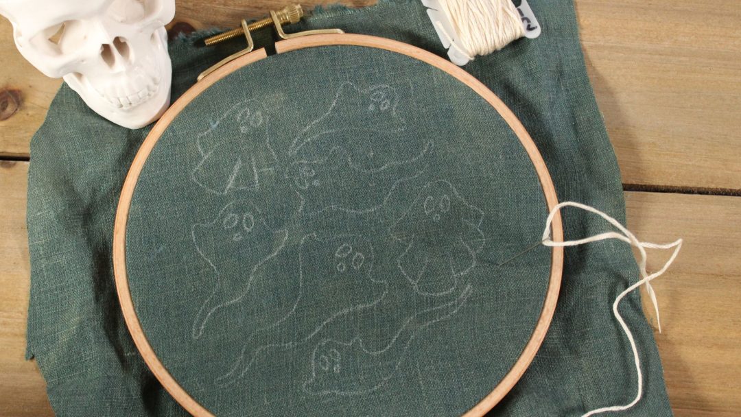 Spooky Ghost Embroidery Tutorial + Pattern