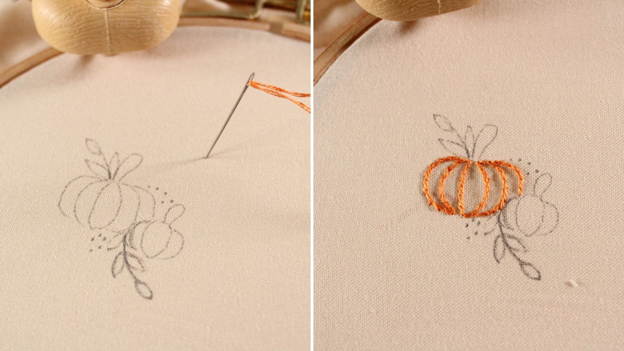 Cute Autumnal Embroidered Pumpkins Tutorial