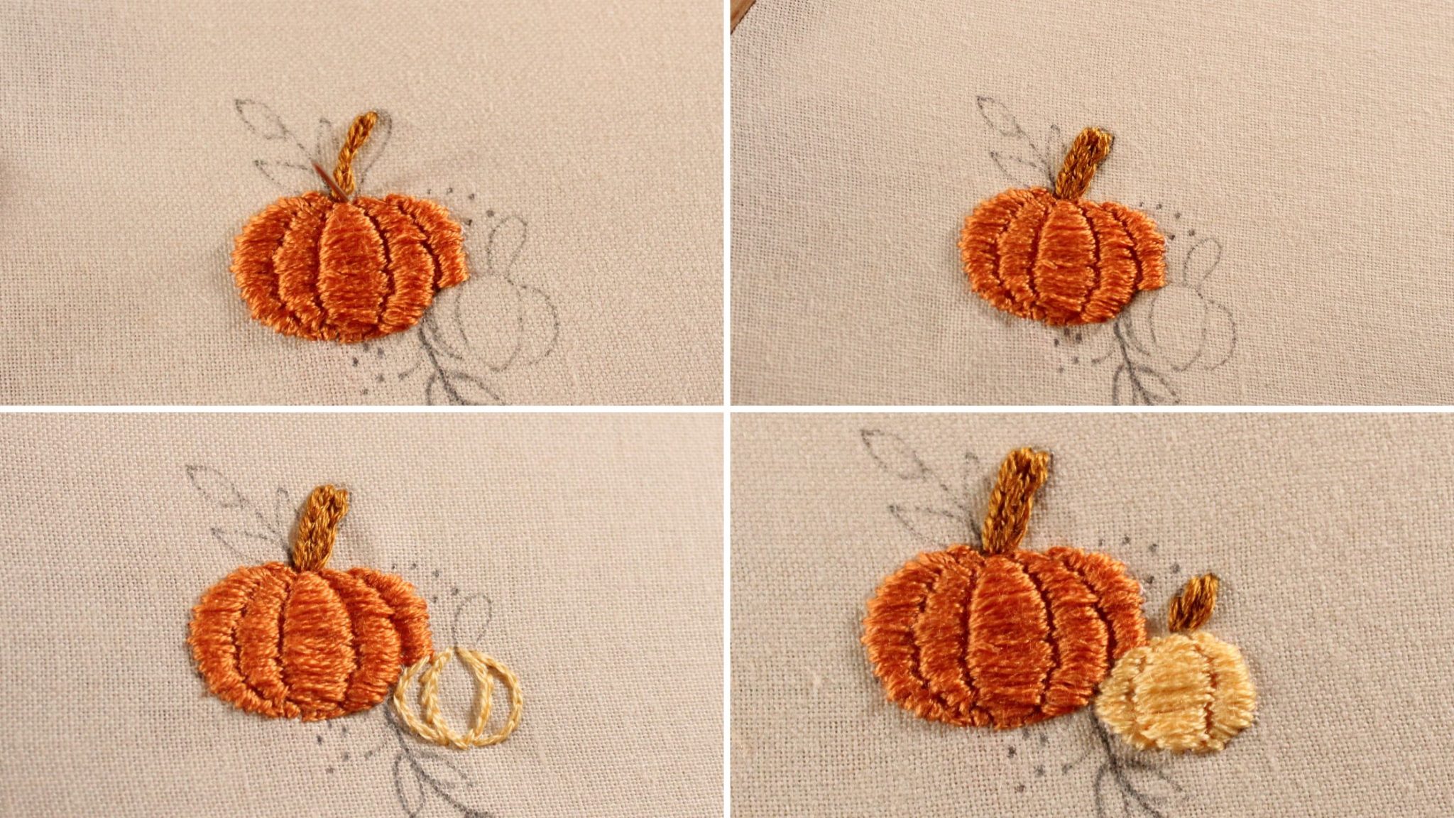 Cute Autumnal Embroidered Pumpkins Tutorial