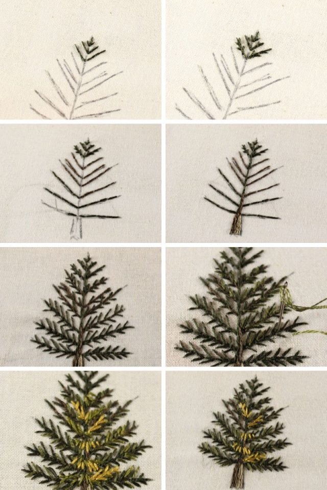 Simple Pine Tree Embroidery Tutorial