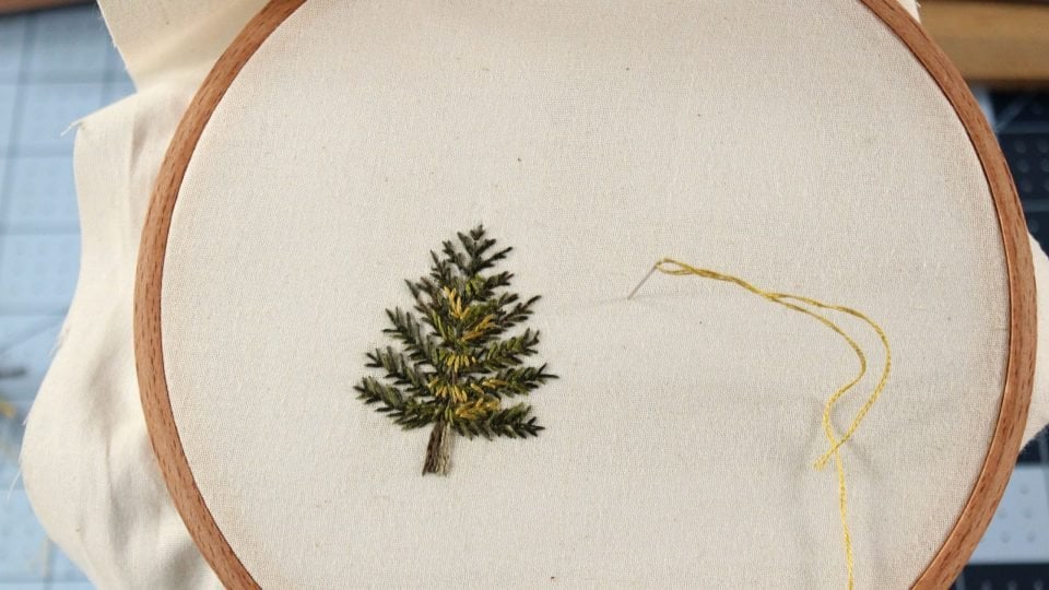 Simple Pine Tree Embroidery Tutorial