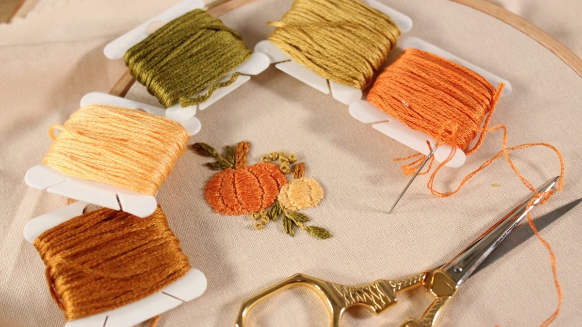 Cute Autumnal Embroidered Pumpkins Tutorial