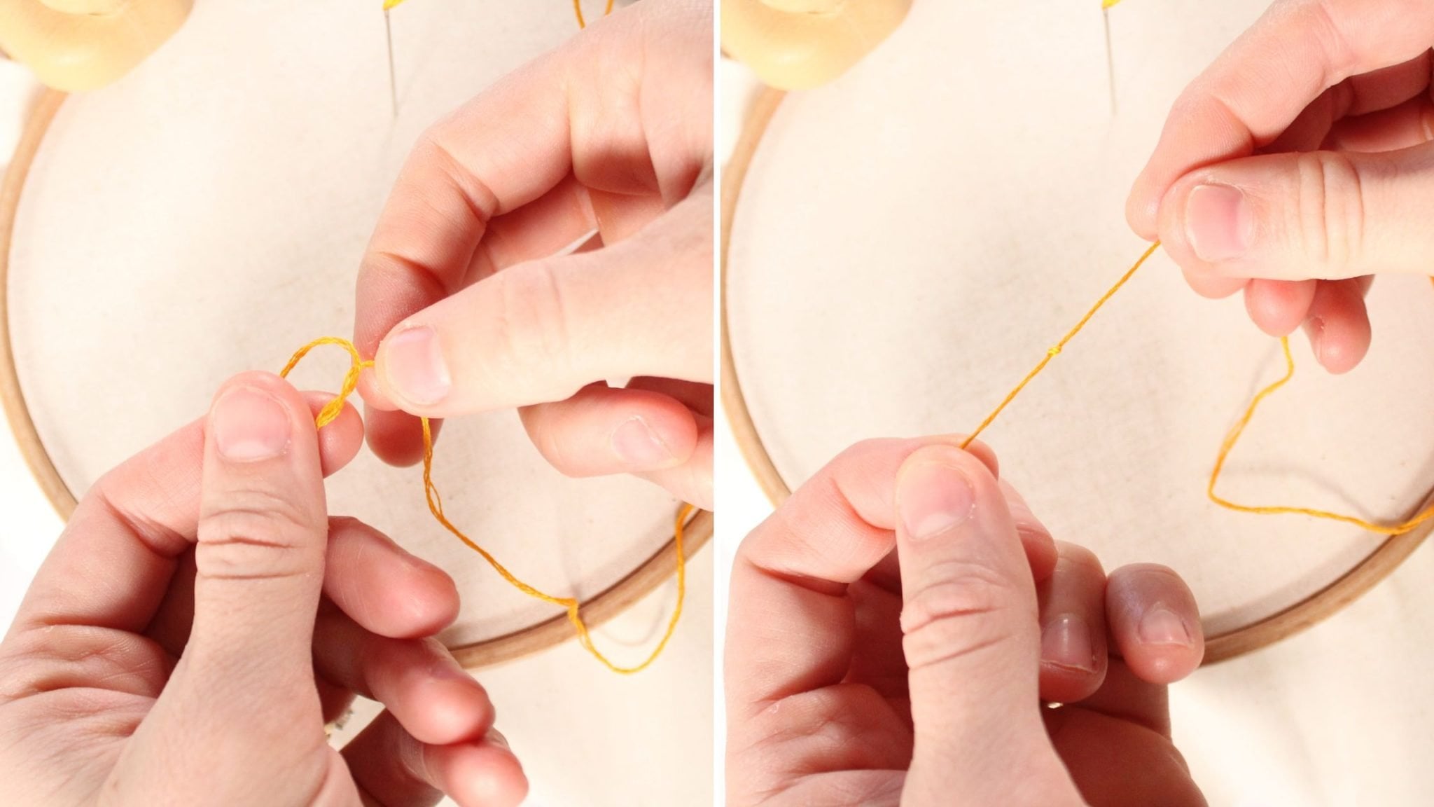 Away Waste Knot Tutorial - Easy Way To Start Stitches!