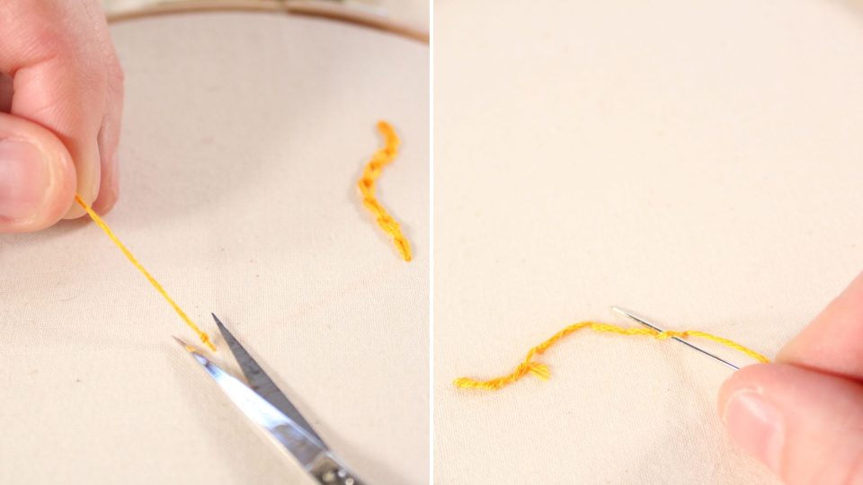 Away Waste Knot Tutorial - Easy Way To Start Stitches!