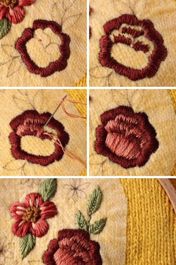How To Embroider Flowers On Knitting