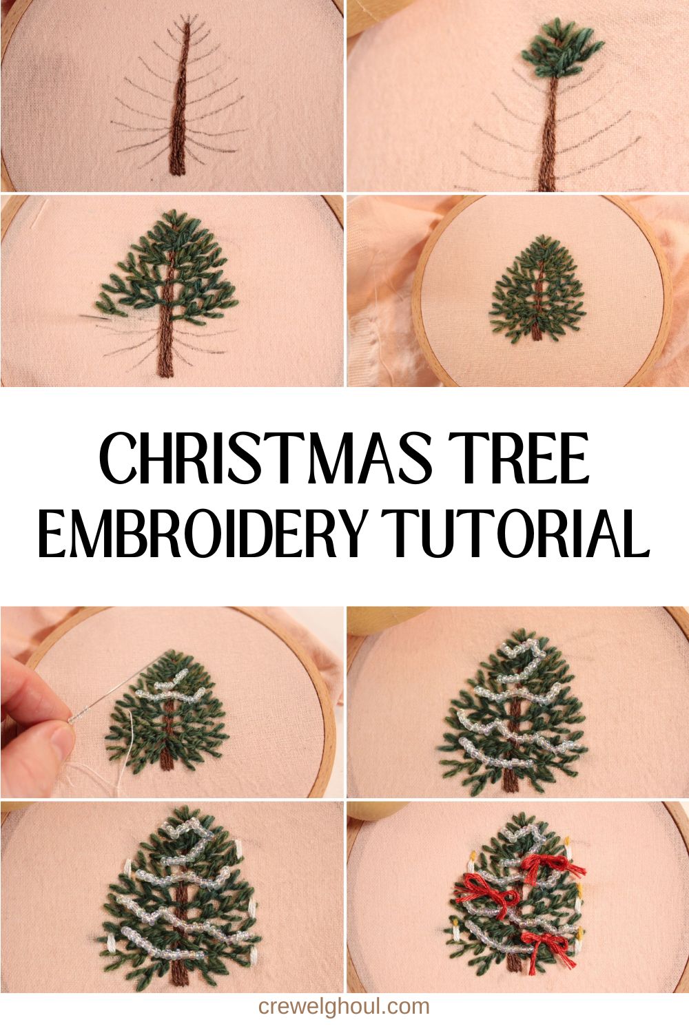 Festive Hand Embroidered Christmas Tree Tutorial