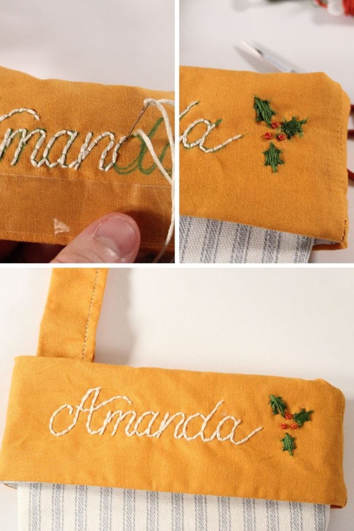 How To Embroider A Christmas Stocking