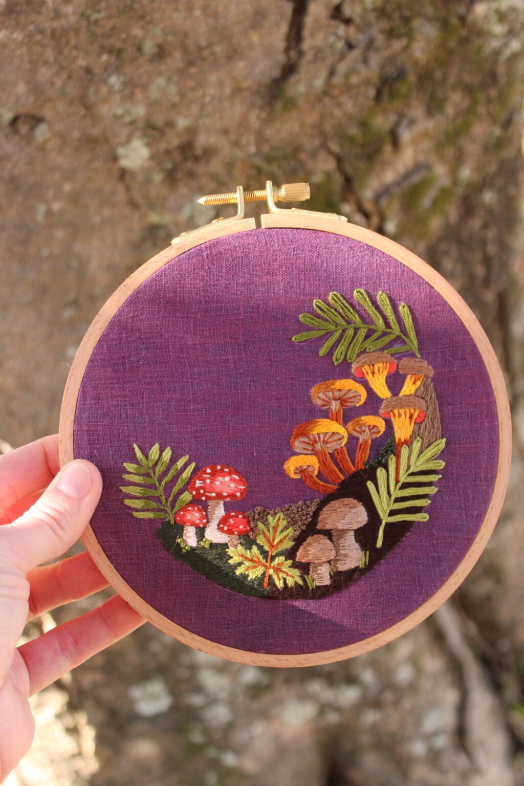 Colorful Mushroom Embroidery Pattern