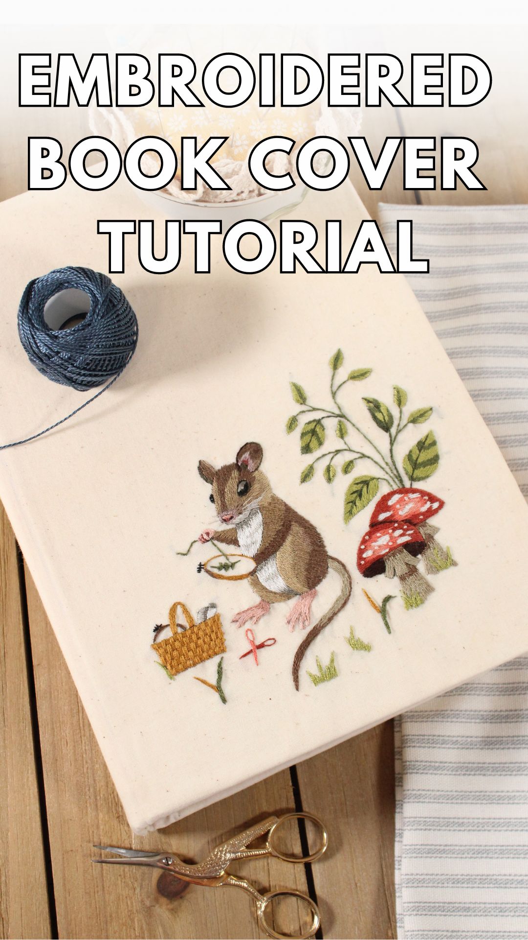 DIY Embroidered Book Cover