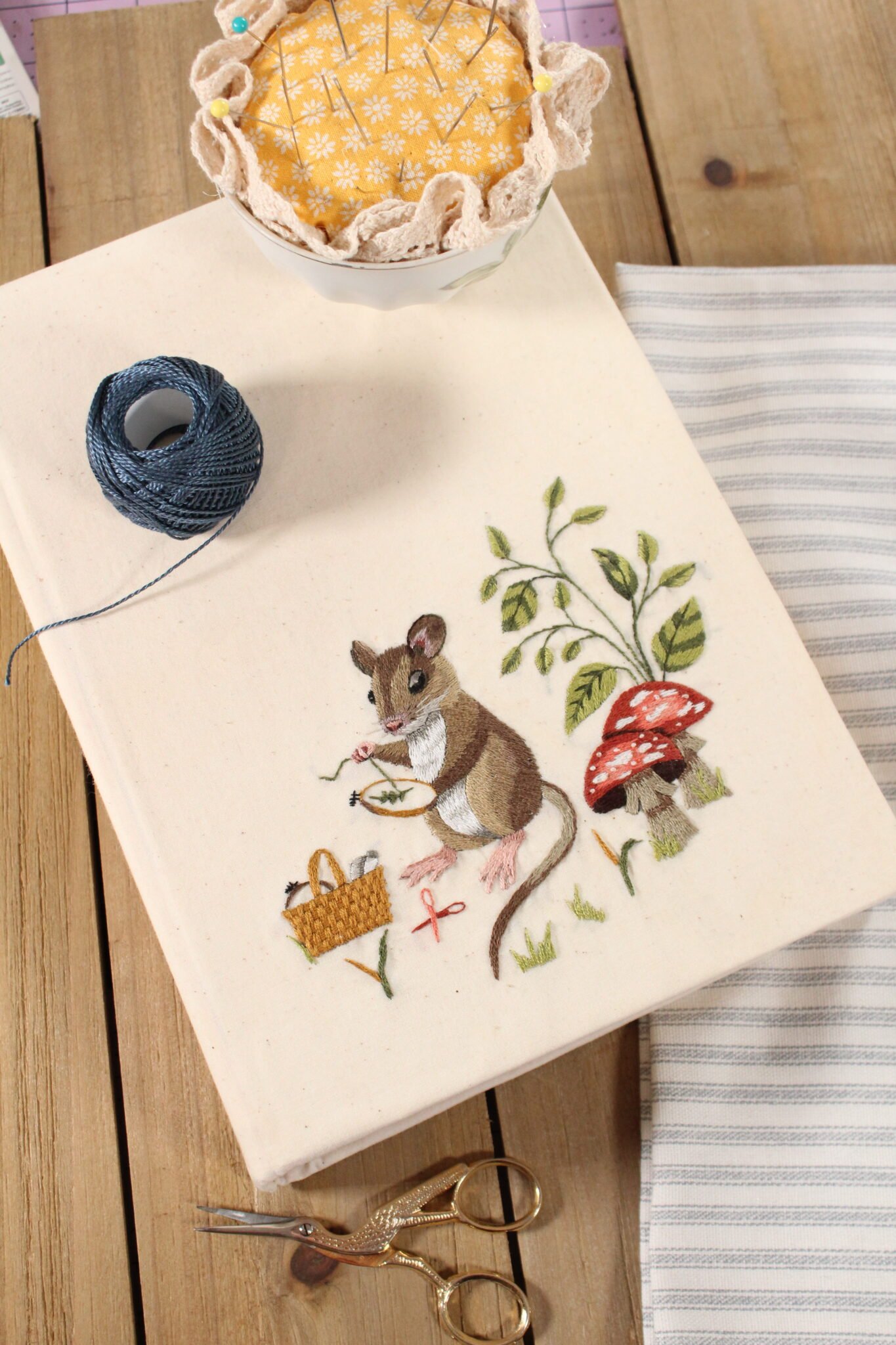 DIY Embroidered Book Cover