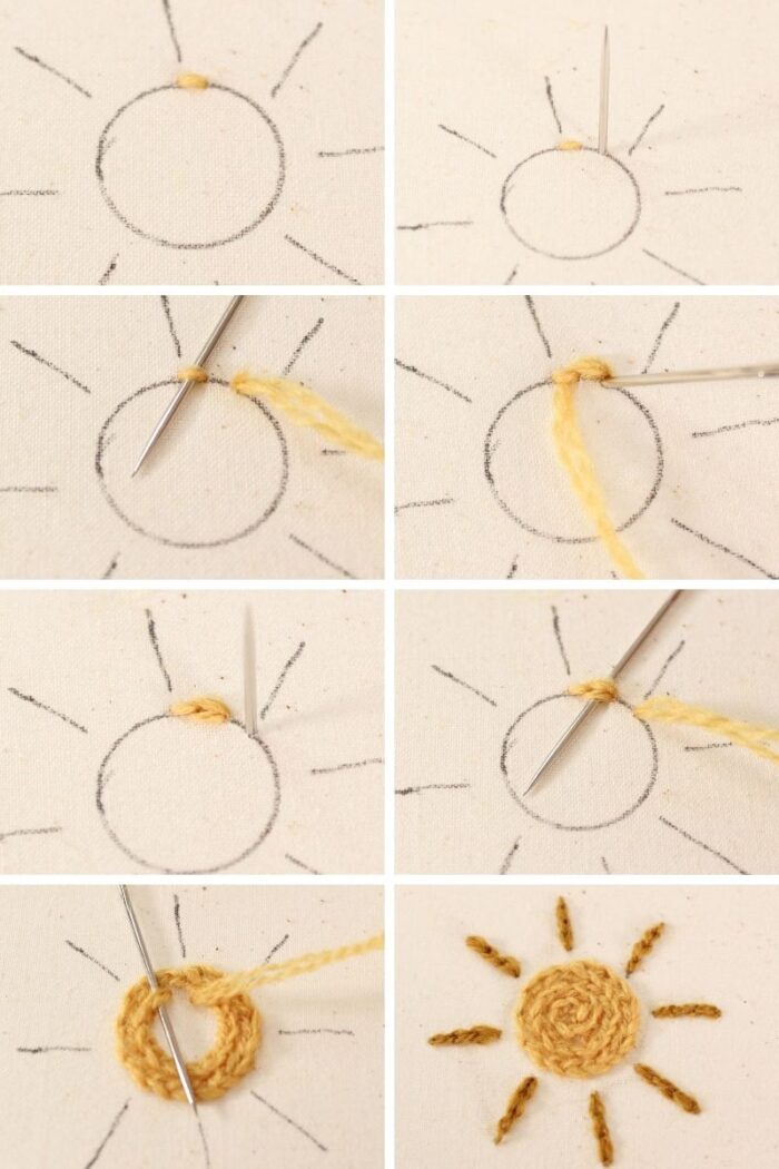 3 Eye-Catching Ways To Embroider A Sun