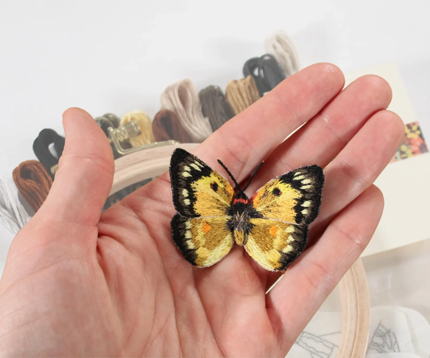 Yellow Butterfly Stumpwork Embroidery Kit