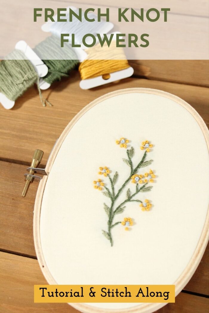 French Knot Flower Design - Tutorial & Stitch Along