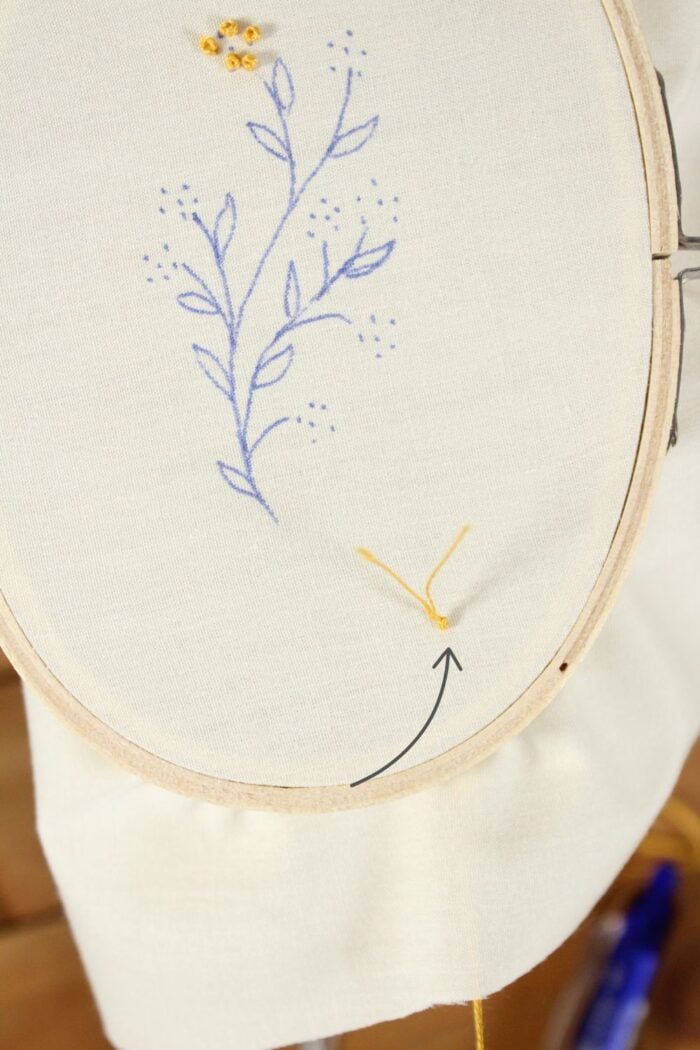 French Knot Flower Design - Tutorial & Stitch Along